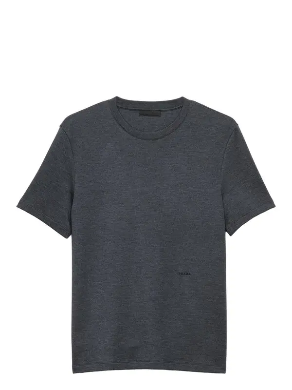 Prada Cashere And Silk T-shirt - Grey