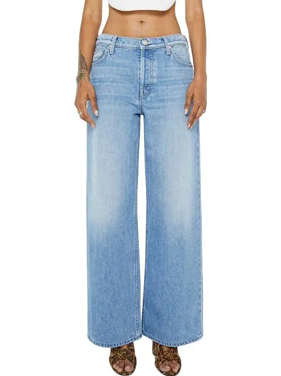 MOTHER Lil Rerun Zip Sneak High Waist Wide Leg Jeans - Last Bite