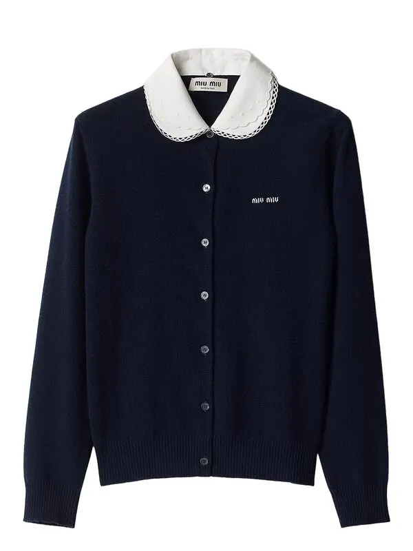 Miu Miu Long-sleeve Polo Cardigan - Blue