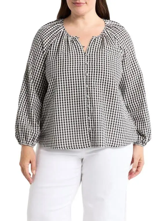 Sanctuary Gingham Button-up Shirt - Black