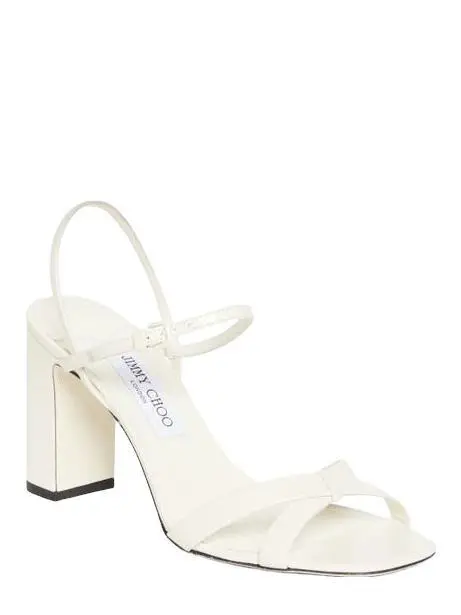 JIMMY CHOO Elsy Block Heel Sandal - Latte