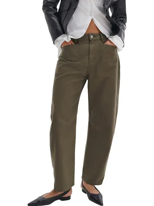 Rag & Bone Tapered Stretch Cotton Utility Pants - Olive