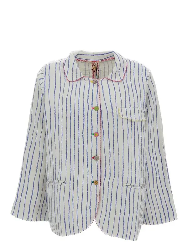 Pero Striped Cotton Jacket - Multicolor