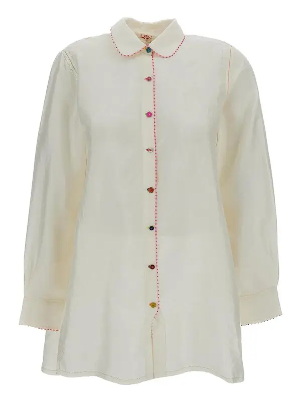 Pero Silk Button-up Shirt - Beige