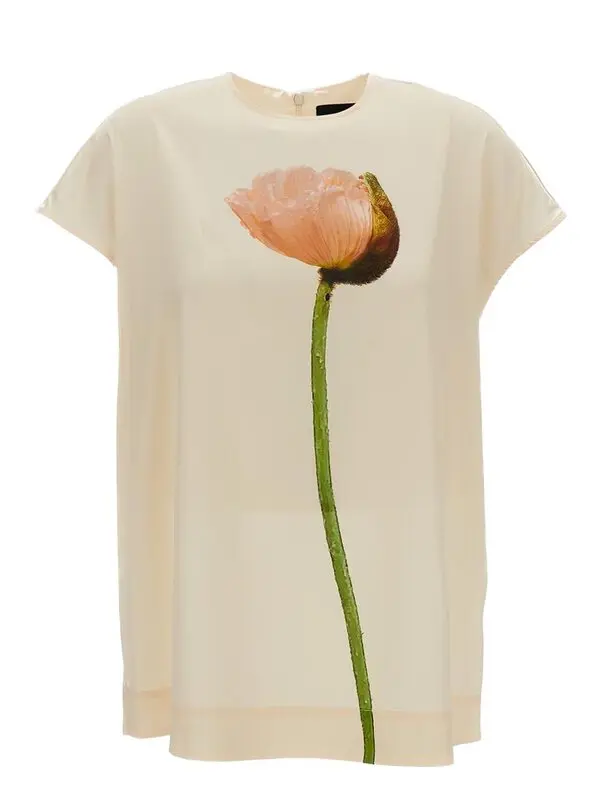 Simone Rocha Sleeveless Poppy Print Top - Beige
