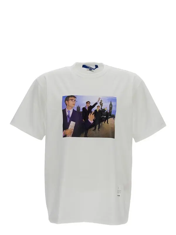 Junya Watanabe Maglietta A Maniche Corte Con Stampa - White