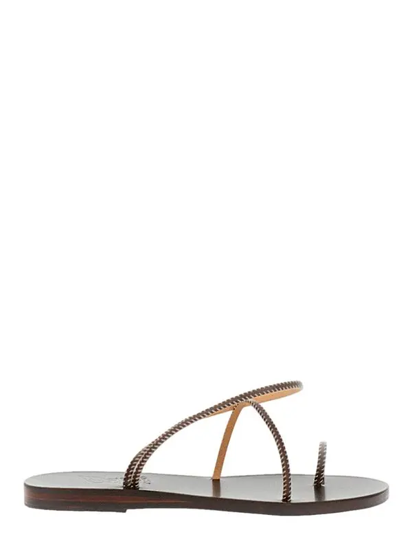 ANCIENT GREEK SANDALS Eleftheria Stitch Sandals - Brown