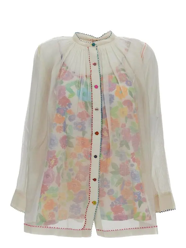 Pero Silk Blend Blouse - Multicolor