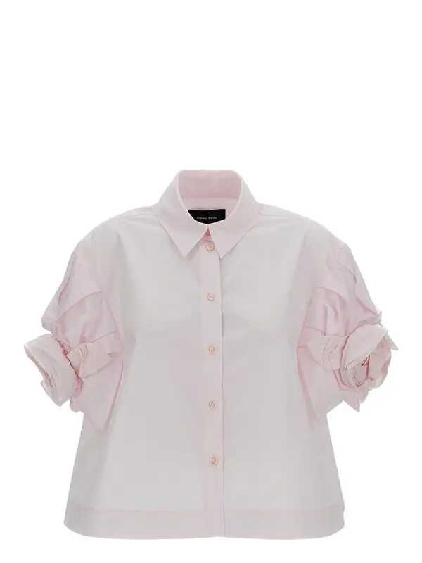 Simone Rocha Cotton Poplin Shirt With Detail - Rose