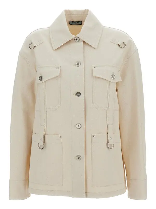 DURAZZI MILANO Denim Overshirt - Beige