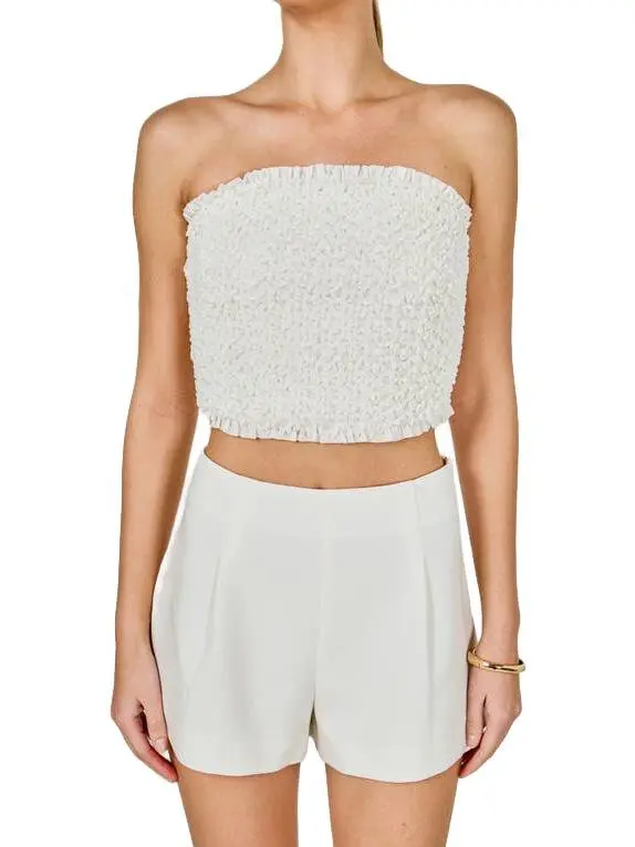 Endless Rose Smocked Tube Top - White