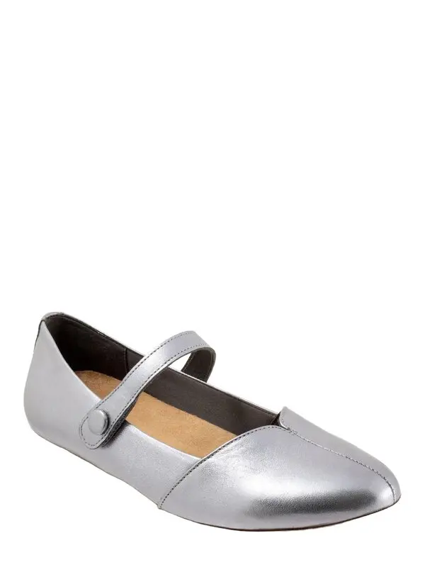 Trotters Irene Mary Jane Flat - Pewter