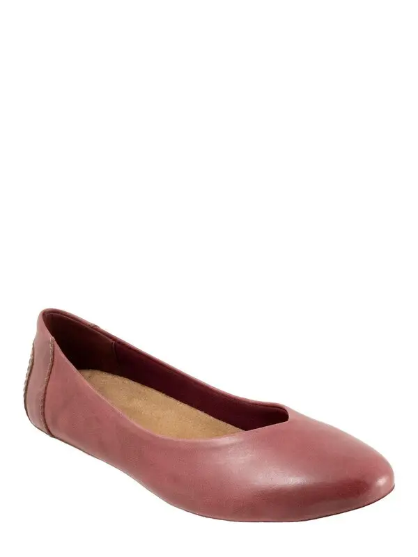 Trotters Iris Leather Flat - Cherry