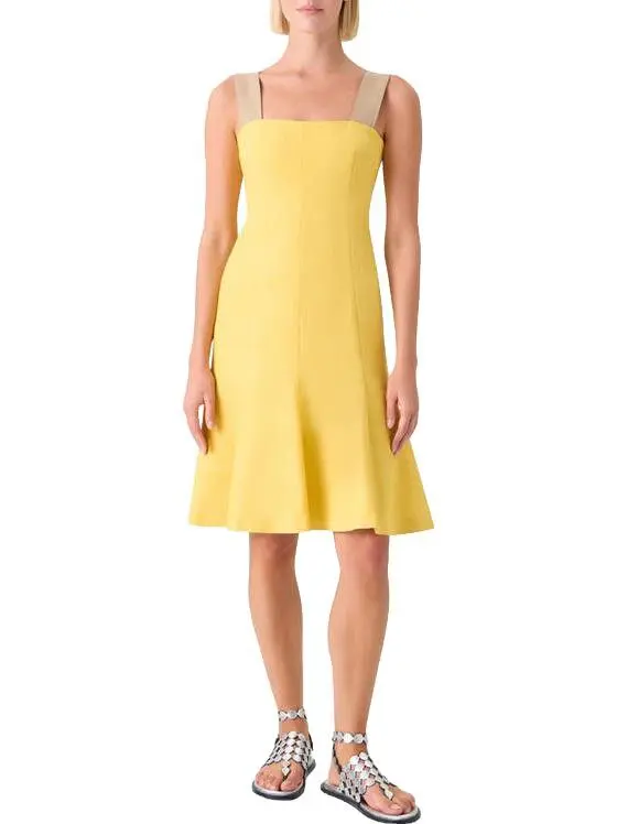 Akris Silk & Cotton Shantung Sundress - Lemon Zing