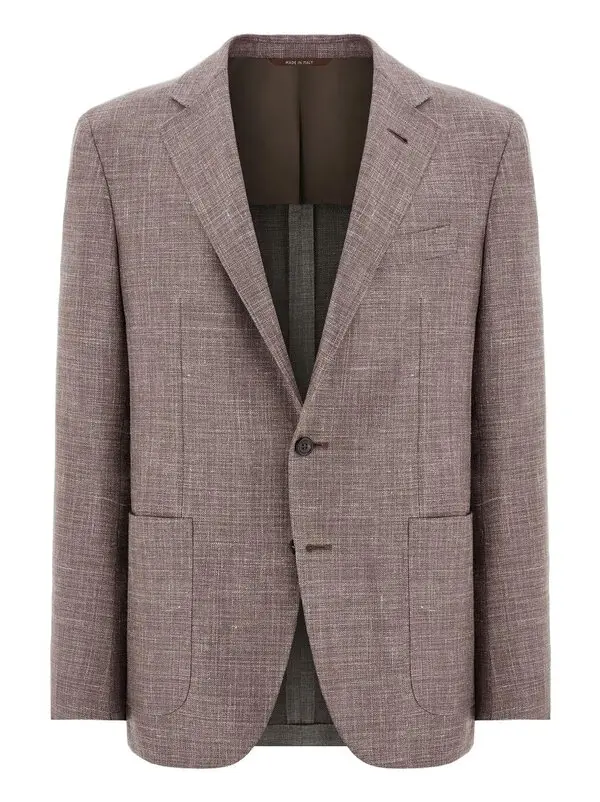 Canali Wool, Silk And Linen Blend Modern-fit Jacket - Brown