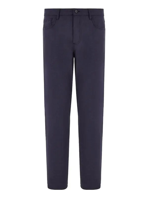 Canali Melange Five-pocket Trousers - Blue