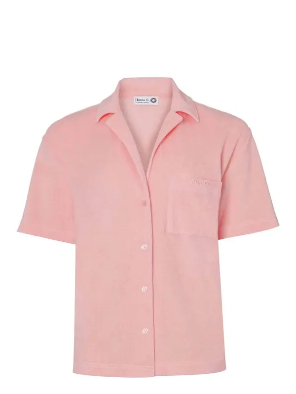 Hunza G Terry Towelling Cuban Shirt - Pink
