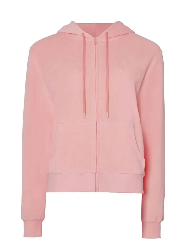 Hunza G Terry Towelling Zip Up Hoodie - Pink
