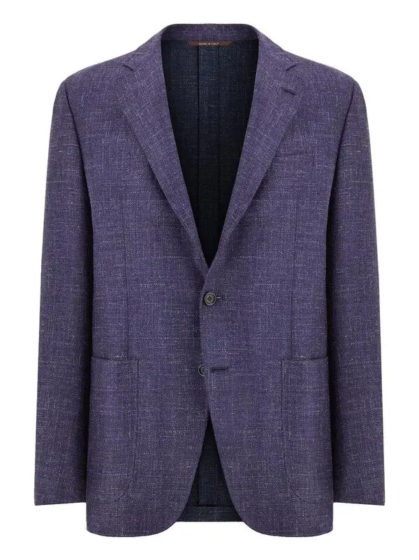 Canali Modern-fit Wool, Silk, And Linen Jacket - Blue