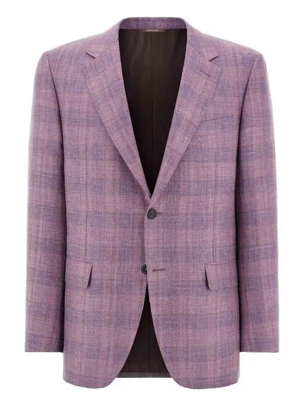 Canali Cashmere, Linen And Silk Jacket - Purple