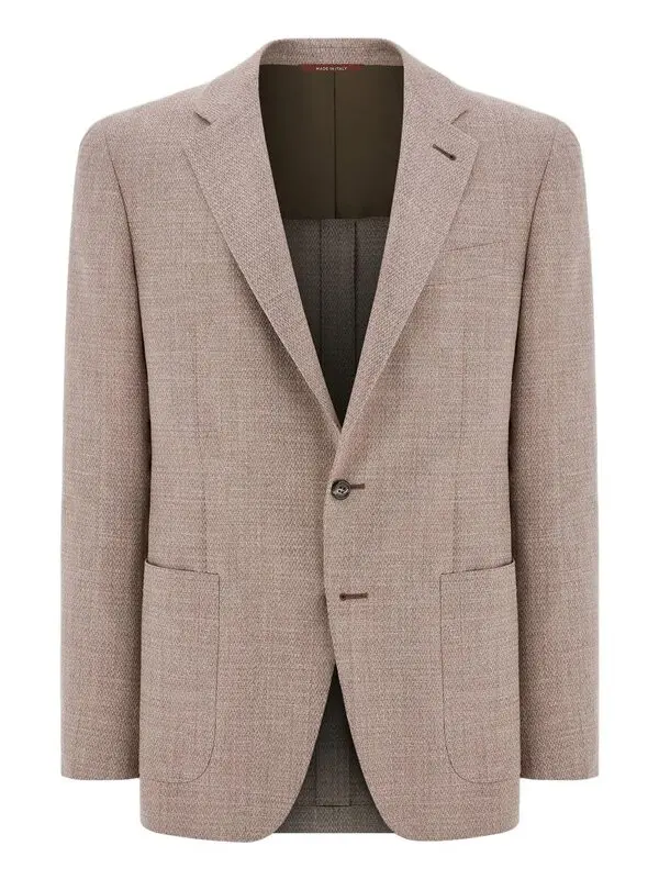 Canali Wool, Silk, And Linen Modern-fit Jacket - Brown