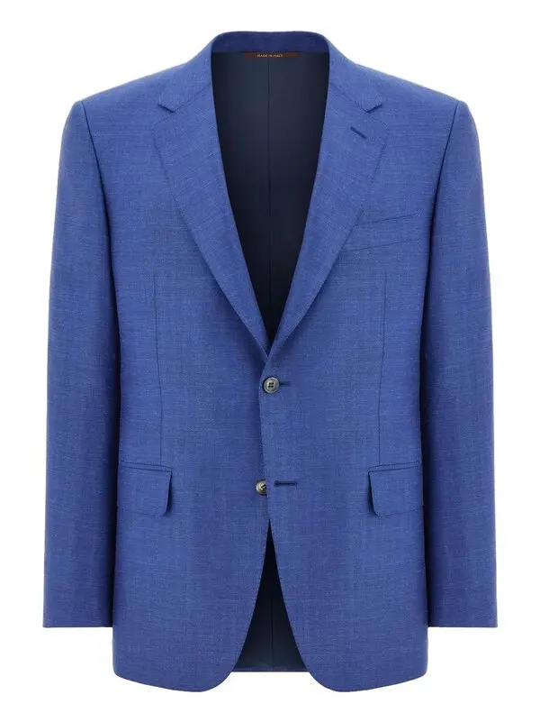 Canali Regular-fit Wool, Silk And Linen Jacket - Light Blue