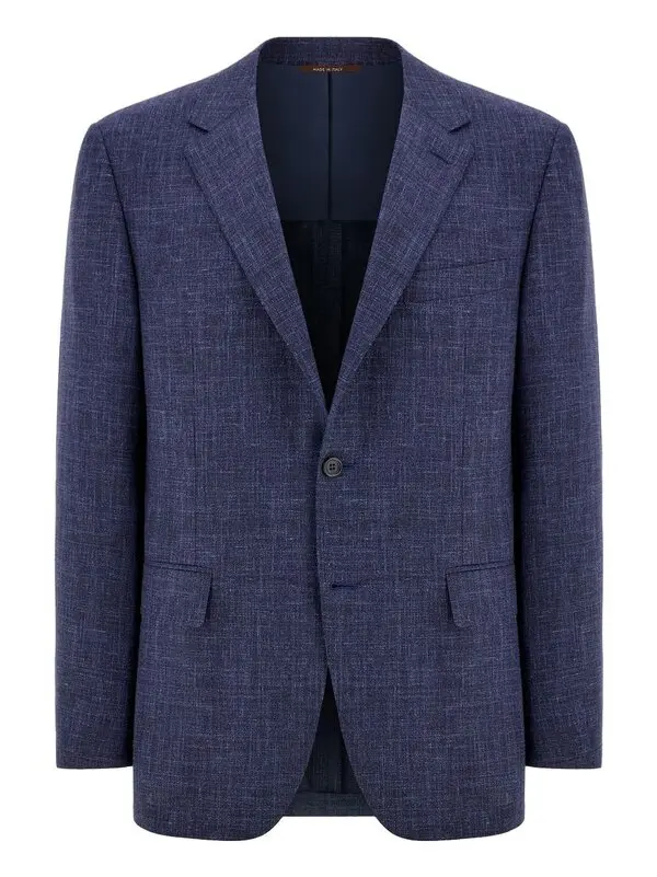 Canali Wool, Silk And Linen Jacket - Blue