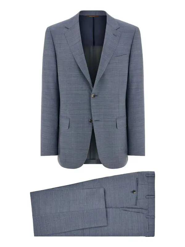 Canali Brianza Denim-effect Wool Regular-fit Suit - Green