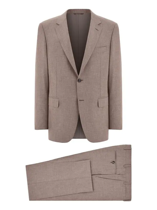 Canali Walnut 150's Wool Grisaille Regular-fit Suit - Brown