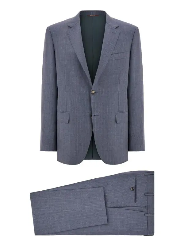Canali Brianza Pinstripe Wool Regular-fit Suit - Green