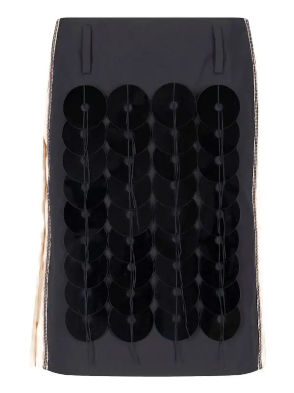 P.a.r.o.s.h Sequin Midi Skirt - Black