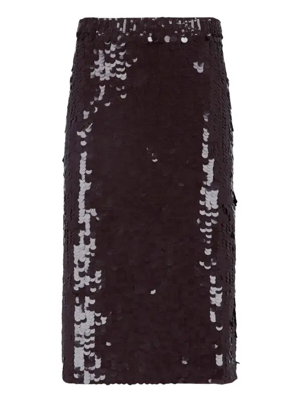 P.a.r.o.s.h Sequin Midi Skirt - Brown