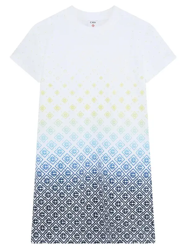 Casablanca Gradient Monogram T-shirt Dress - White
