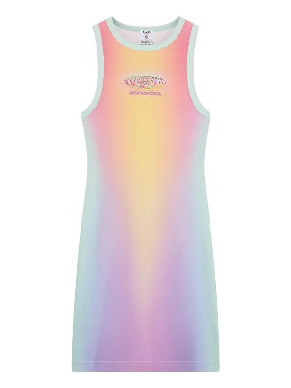 Casablanca Glass Gradient Maxi Tank Dress - Multicolor