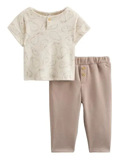 Nordstrom Print T-shirt & Pants Set - Beige O Light Heather Pears