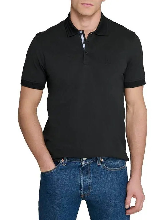 CON.STRUCT Slim Fit Short Sleeve Solid Polo - Black