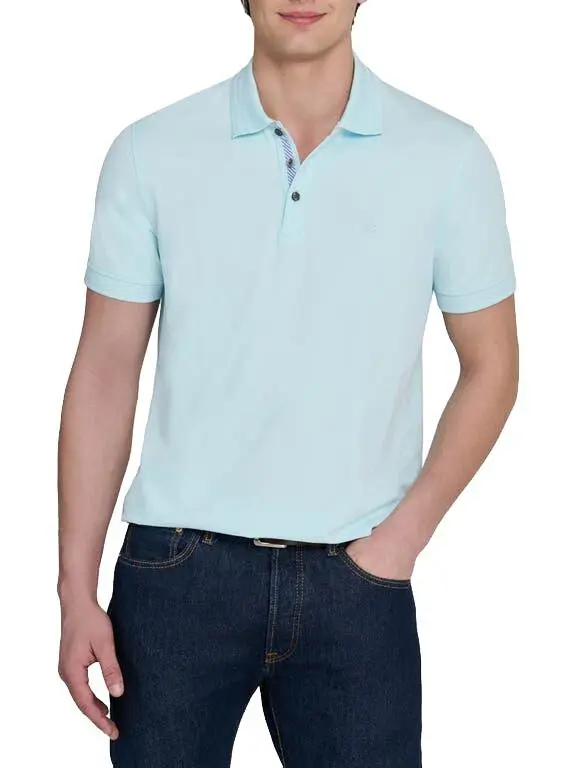 CON.STRUCT Slim Fit Short Sleeve Solid Polo - Ice Blue