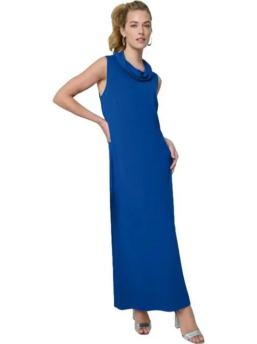 JESSICA LONDON Sleeveless Cowl Neck Maxi Dress - Dark Sapphire