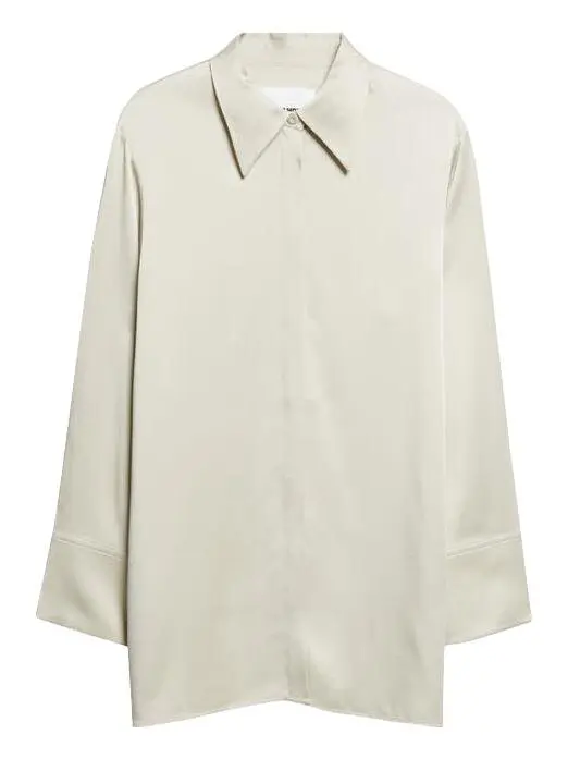 JIL SANDER Fluid Satin Button-up Shirt - Pastel Green
