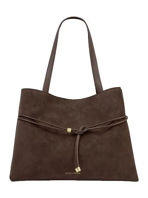 KATIE LOXTON Lori Suedette Tote Bag - Chocolate