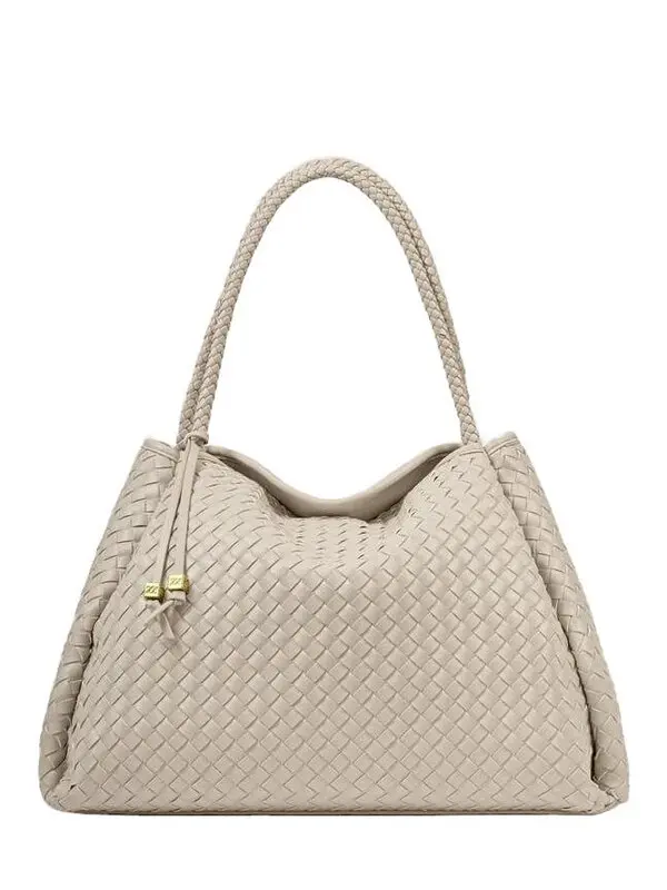 KATIE LOXTON Nova Hand Woven Large Shoulder Bag - Oyster