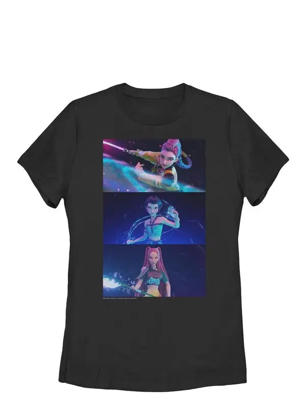 KPOP DEMON HUNTERS Group Shot Trio Graphic T-shirt - Black