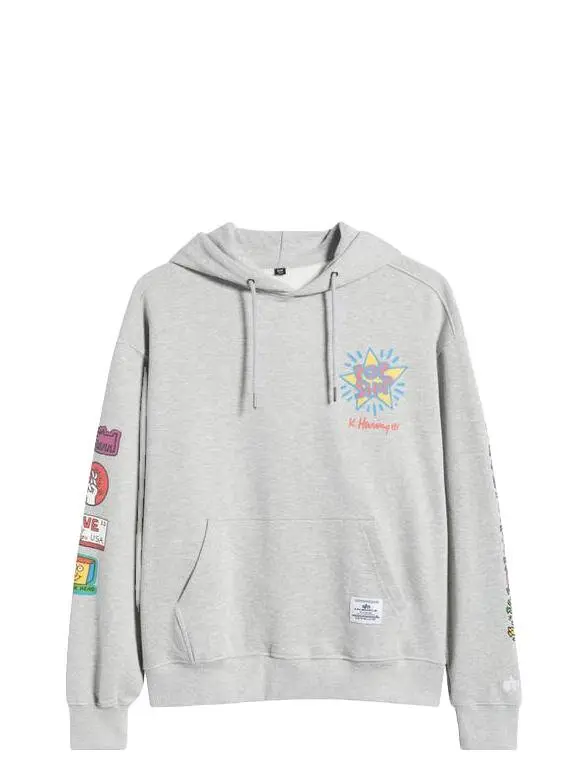 Alpha Industries X Keith Haring Graphic Hoodie - Grey