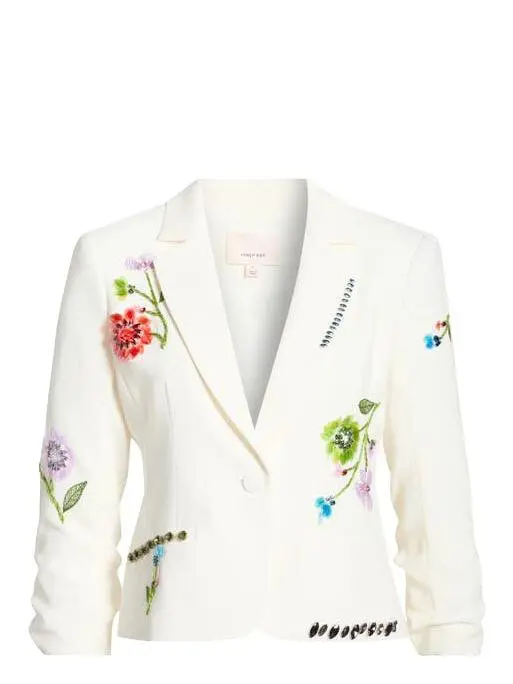 Cinq À Sept Khloe Le Petit Embellished Floral Vine Blazer - Ivory/multi