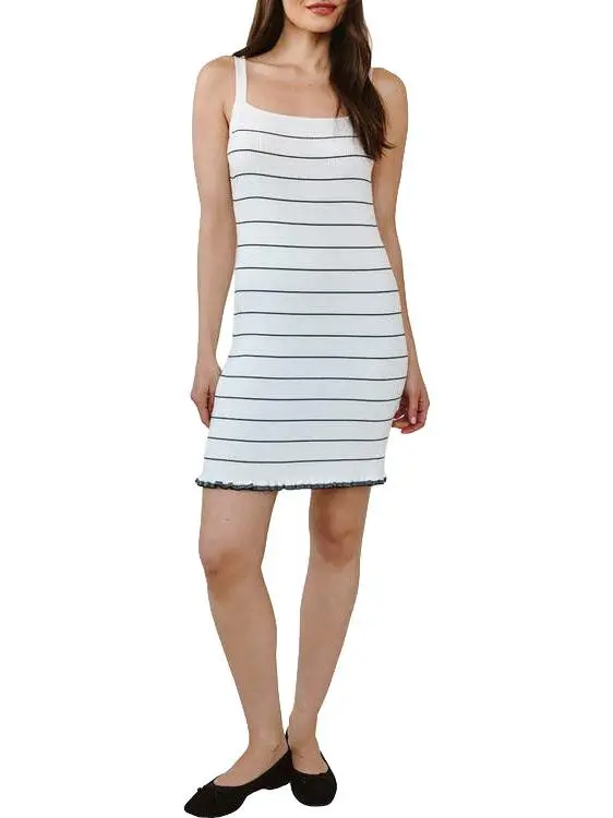 Bella Dahl Ruffle Hem Rib Dress - Garden Party Stripe