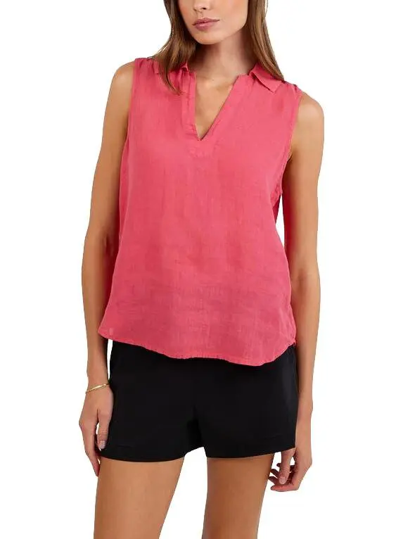 Bella Dahl Sleeveless Linen Top - Spiced Hibiscus