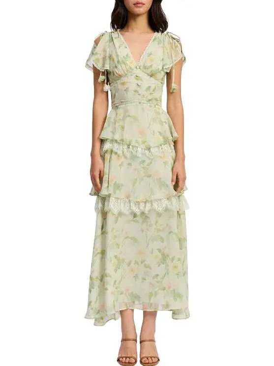 EN SAISON Paloma Floral Maxi Dress - Sage Pink Yellow
