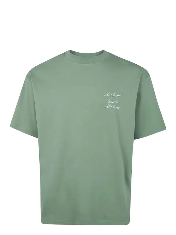 Drole De Monsieur Slogan Calligraphy" T-shirt - Green