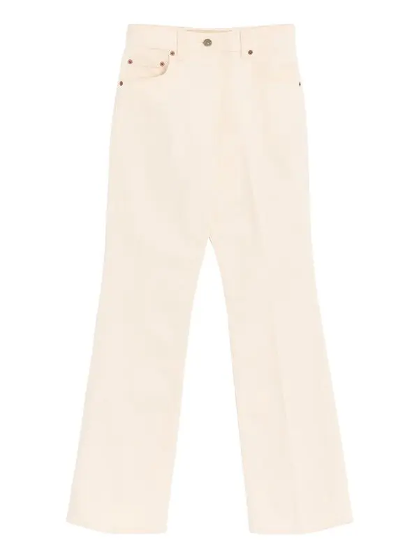 Valentino Garavani Flared Cotton Jeans - Ivory