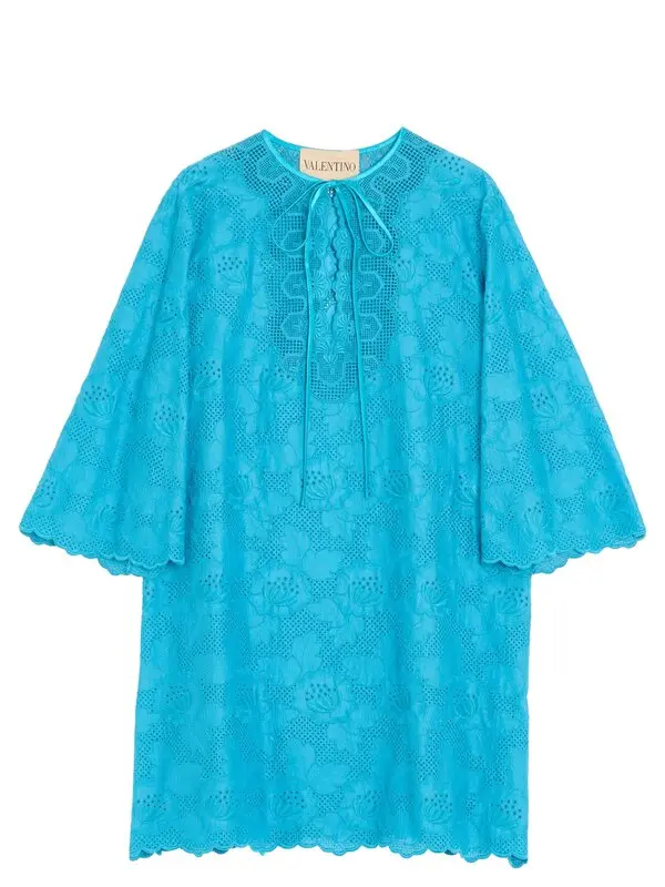 Valentino Garavani Cotton Lace Mini Dress - Blue